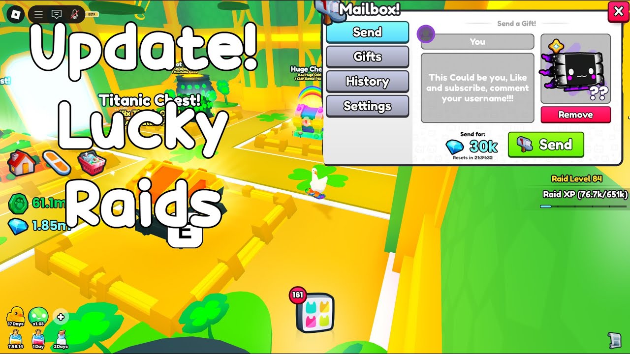 A new update in pet simulator 99! Lucky raids! | GIVEAWAY in video ...