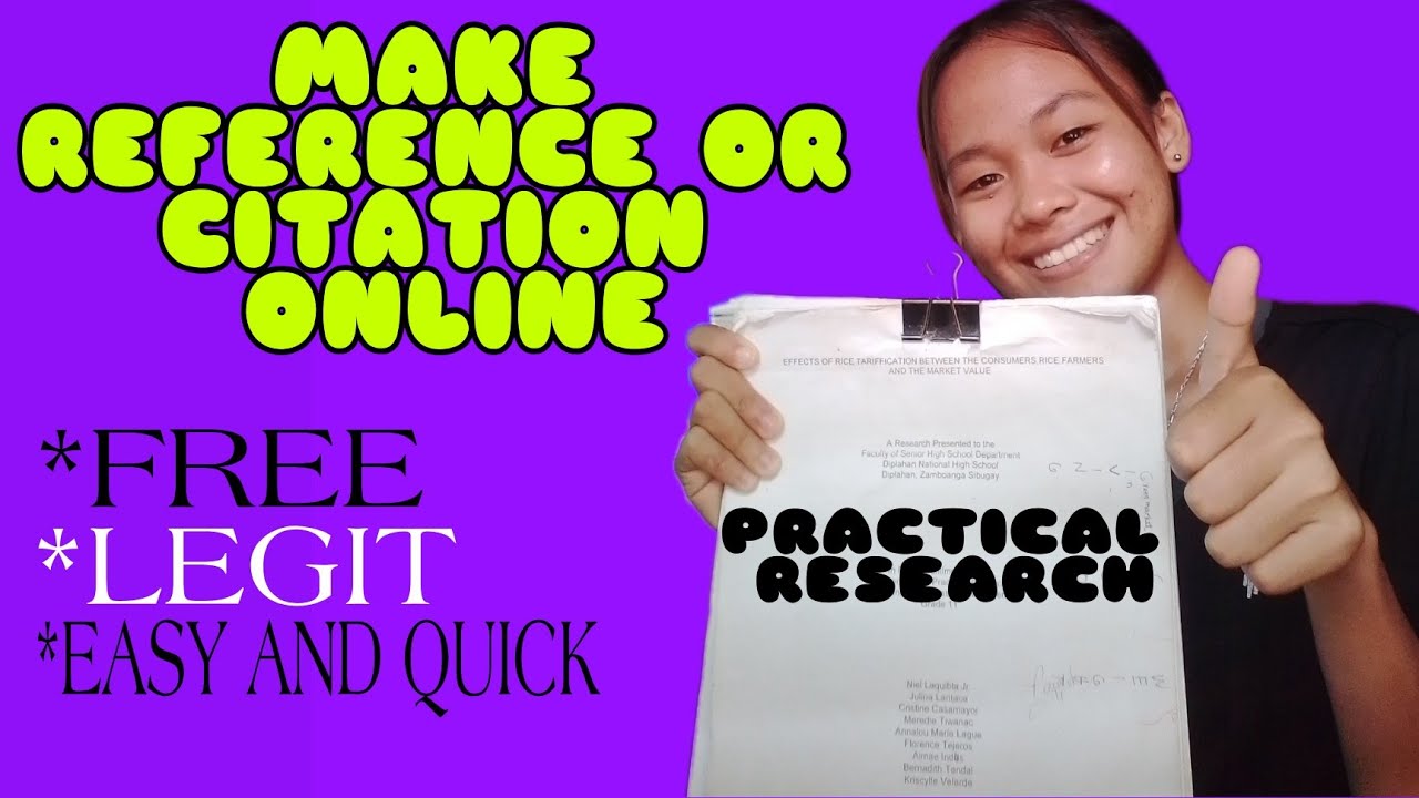 Paano gumawa ng Citation/Reference gamit ang online website? - YouTube