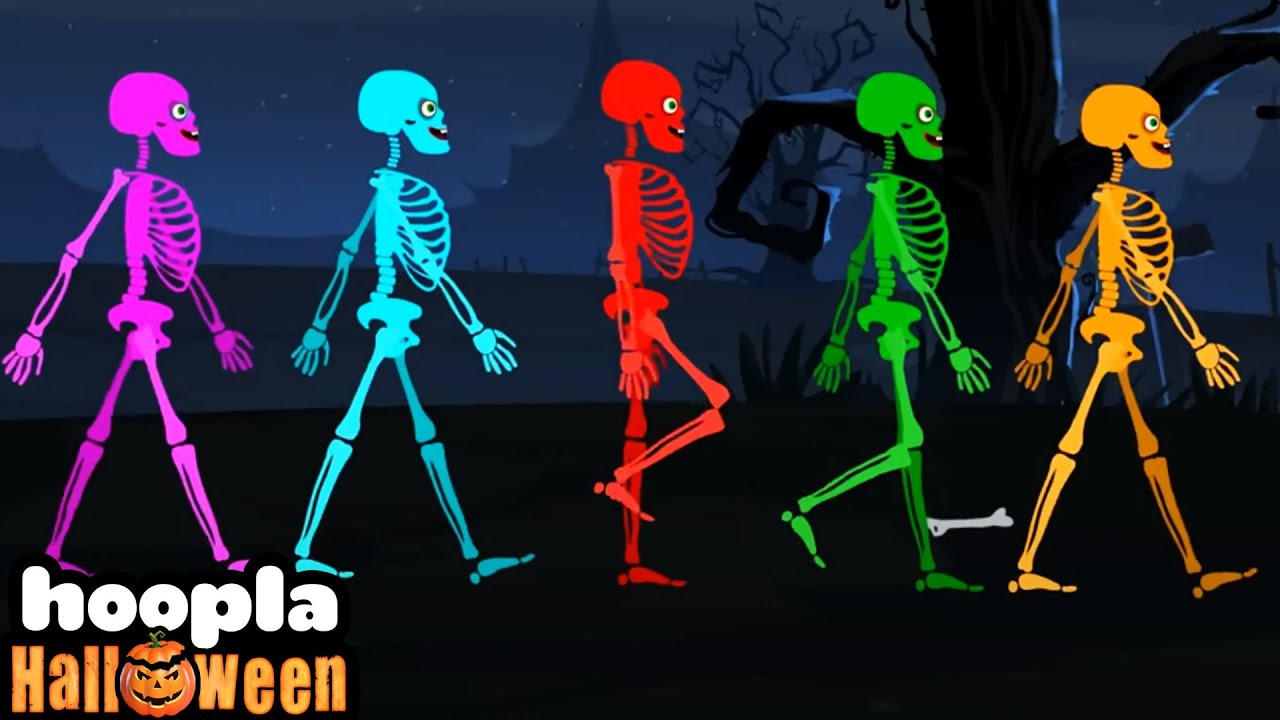 Five Skeletons Went Out One Night | Spooky Song | Hoopla Halloween ...