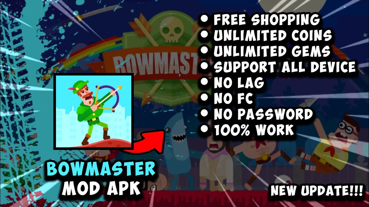 BOWMASTER MOD APK [ NO PW ] || NEW UPDATE!!! - YouTube