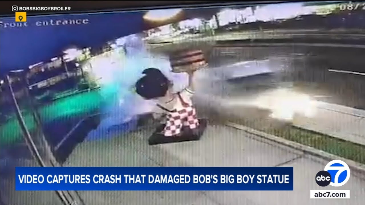Full story: Wild video shows crash that damaged Bob's Big Boy statue in ...