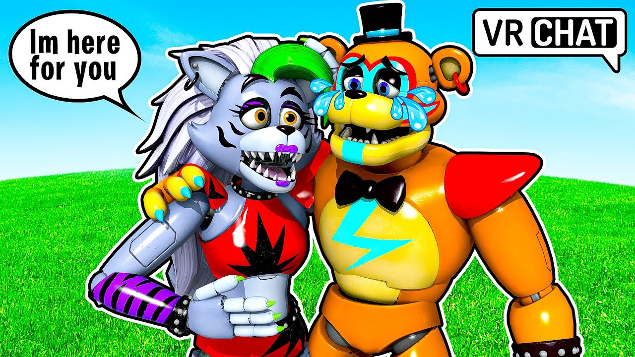 Roxanne Wolf COMFORTS Glamrock Freddy in VRCHAT - YouTube