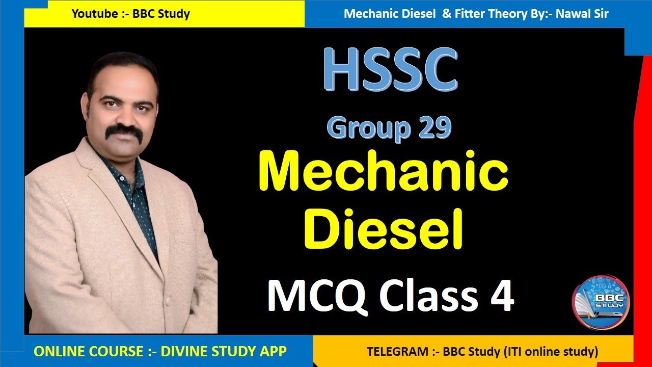 Mechanic Diesel MCQ Class 4 Il HSSC Group 29 lI Mechanical Diesel की ...