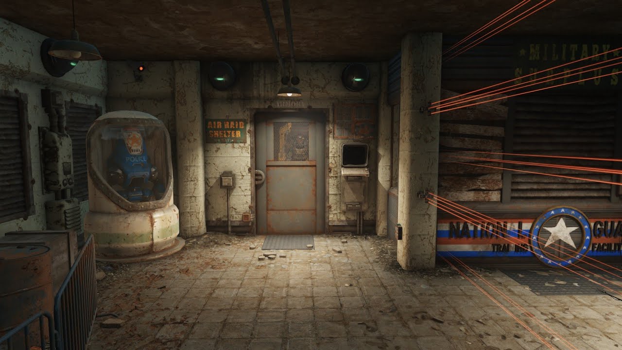 Fallout 4 -National Guard Training Yard Armory - Survival Bunker - YouTube