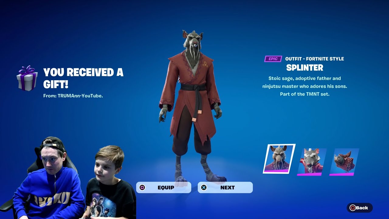 Gifting My 10 Year Old Kid NEW Fortnite SPLINTER Skin Full Gameplay ...