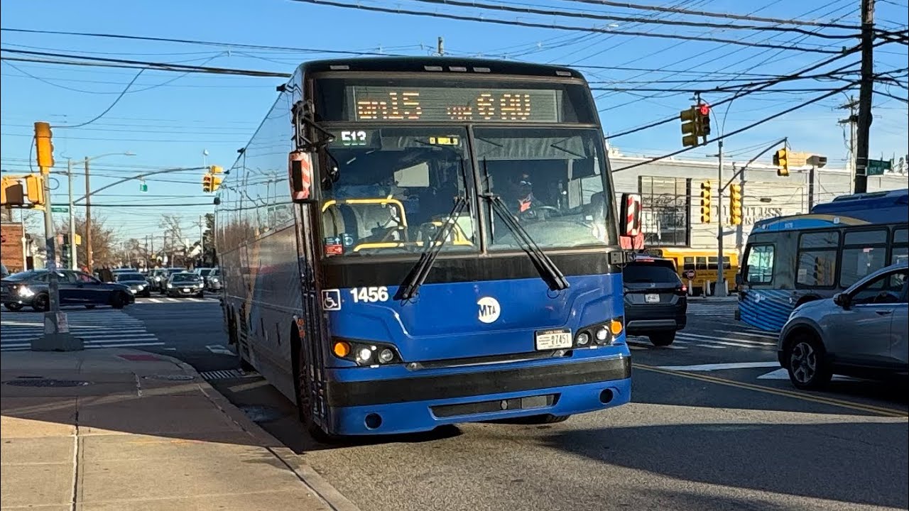 2021 MTA Prevost X3-45 #1456 QM15 Express Bus from 157 Ave/Cross Bay ...