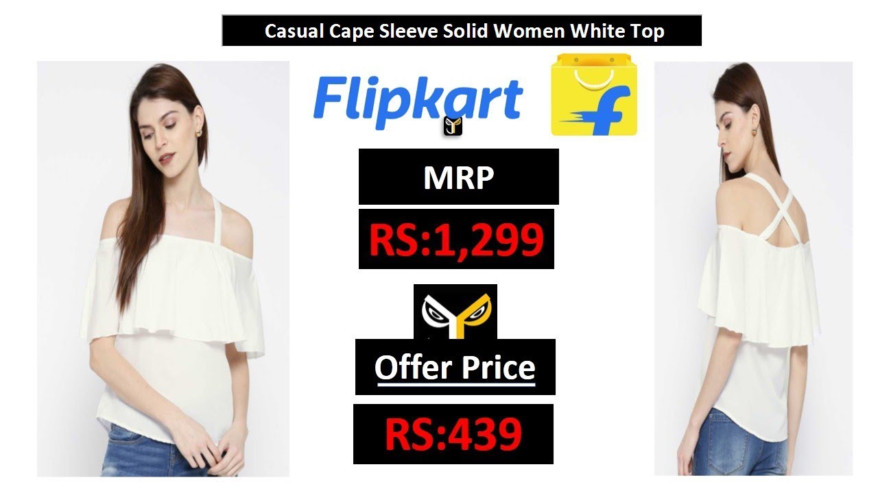 Casual Cape Sleeve Solid Women White Top - YouTube