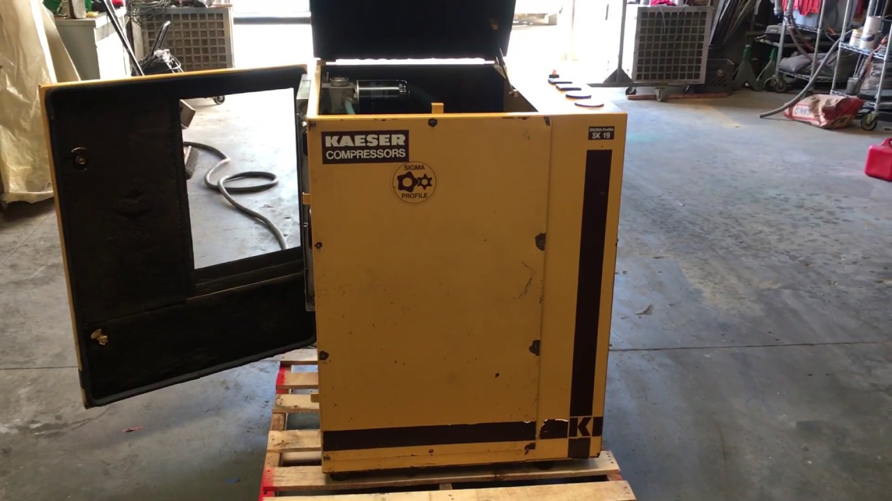 Kaeser SK-19 Rotary Screw Air Compressor 15hp 460V 3 Phase - YouTube