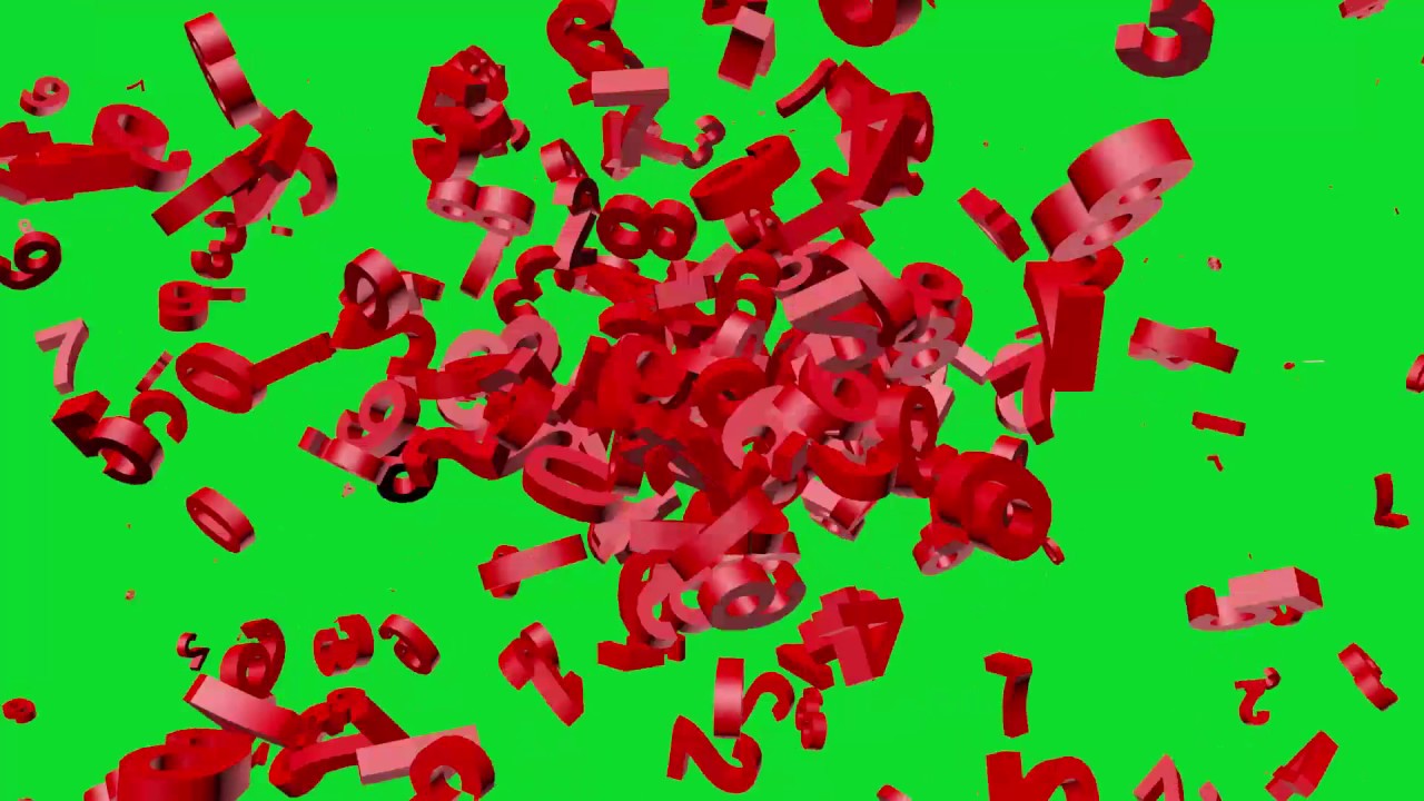 Spreading Numbers Green Screen Background - YouTube