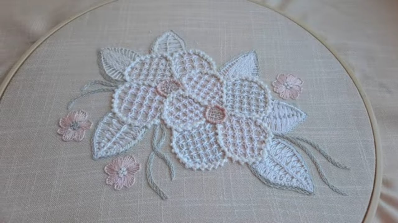 Hand Embroidery - Net Stitch design Beautiful embroidery design - YouTube