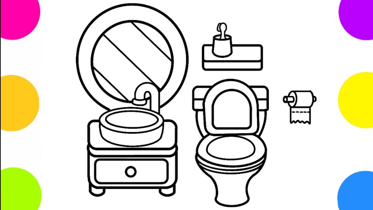 How to draw a bathroom - Drawing for kids - YouTube