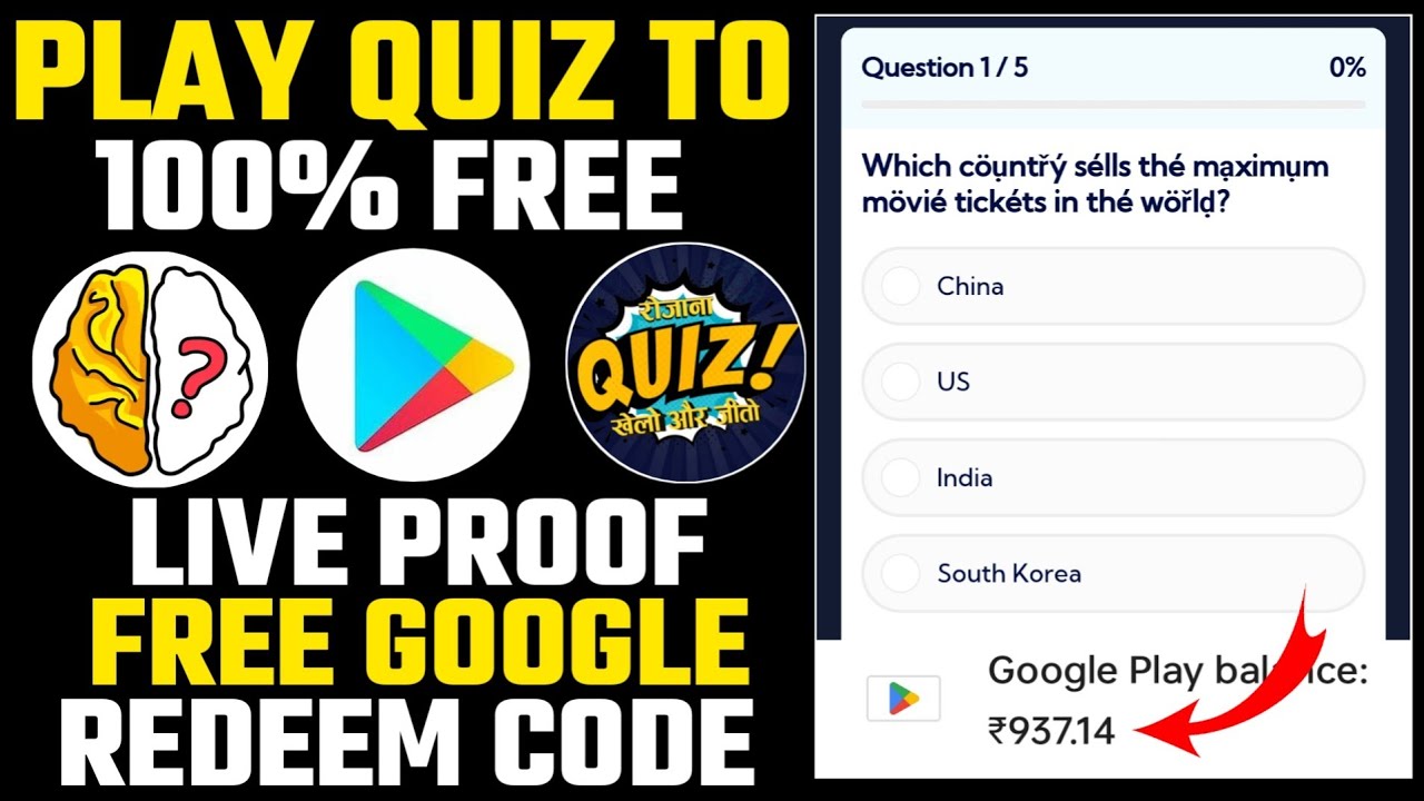 ⚡ Quiz खेलकर पाएं फ्री Google Play Redeem Code | Gyan Ok App | Play Store Redeem Code | Redeem ...