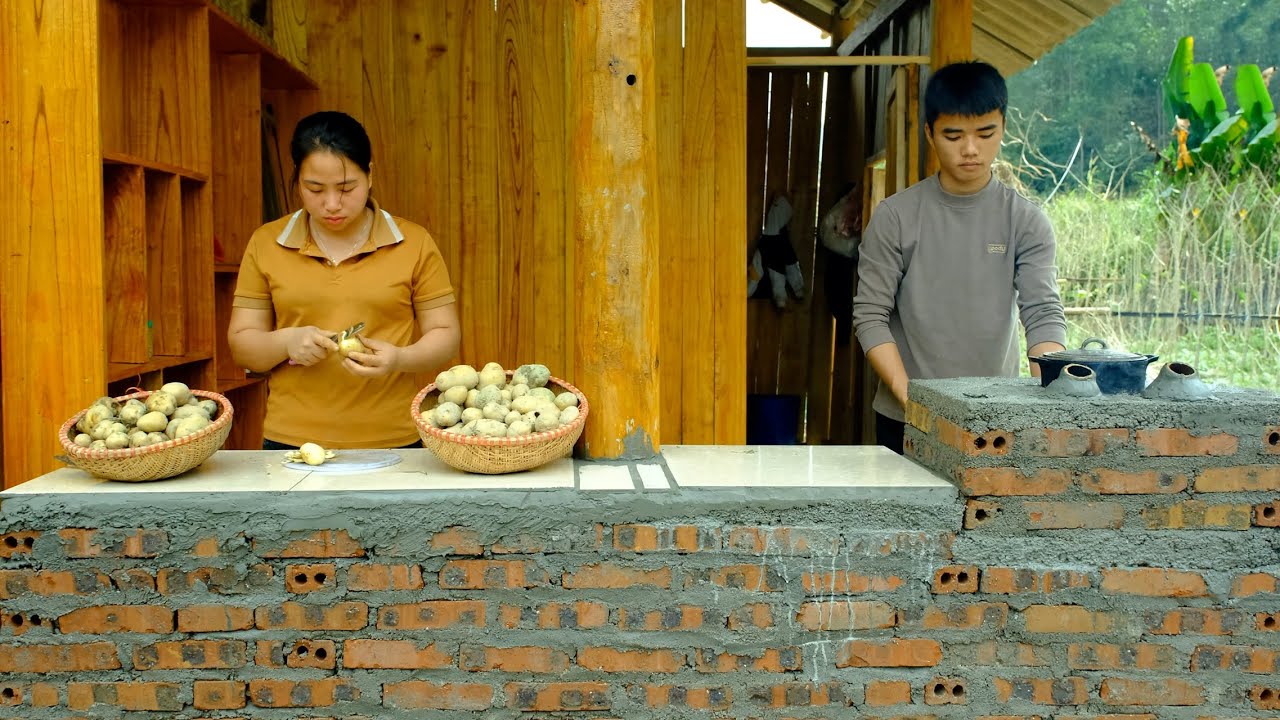 Complete installation of multi-function kitchen - Harvesting potatoes ...