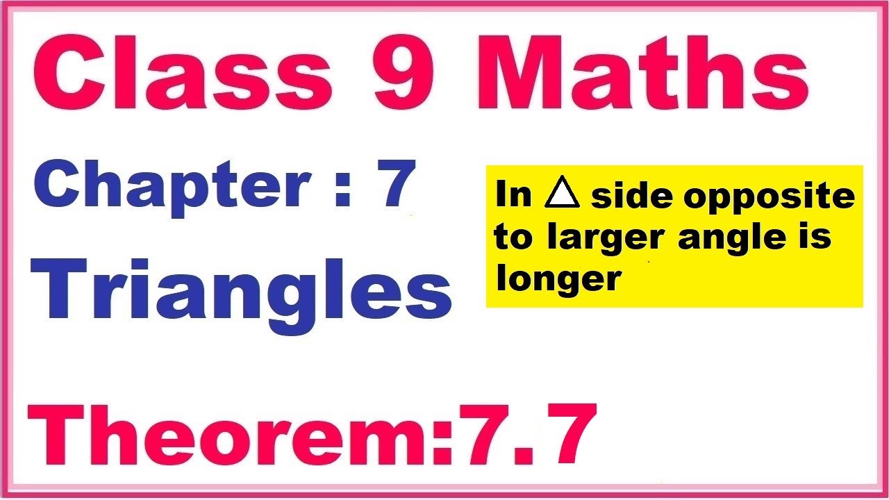 Theorem:7.7 Chapter:7 Triangles | Ncert Maths Class 9 - YouTube