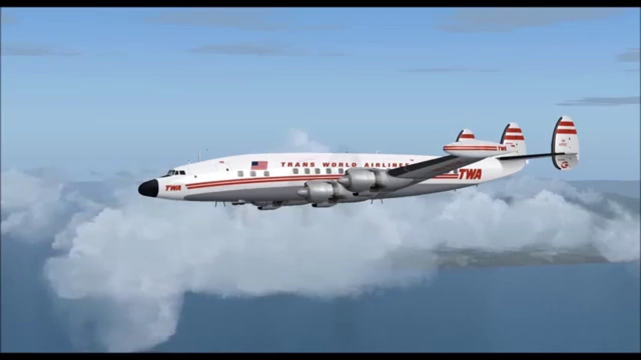 LOCKHEED SUPER CONSTELLATION TWA TRANS WORLD AIRLINER TAKE OFF FROM ...