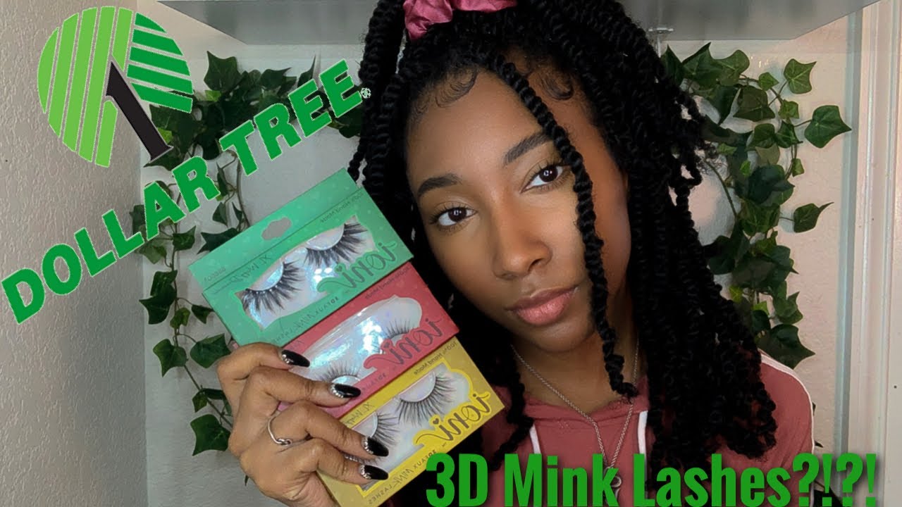 $1 3D MINK Lashes FROM DOLLAR TREE?! | Ioni Lashes - YouTube