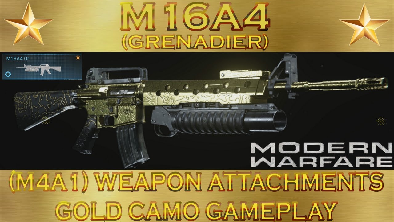 Modern Warfare M16A4 Gold Camo Gameplay - YouTube