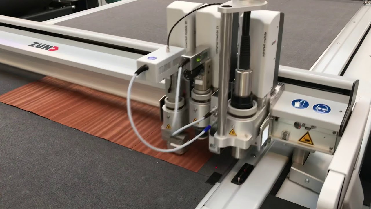Zünd cutting veneer with PRT - YouTube