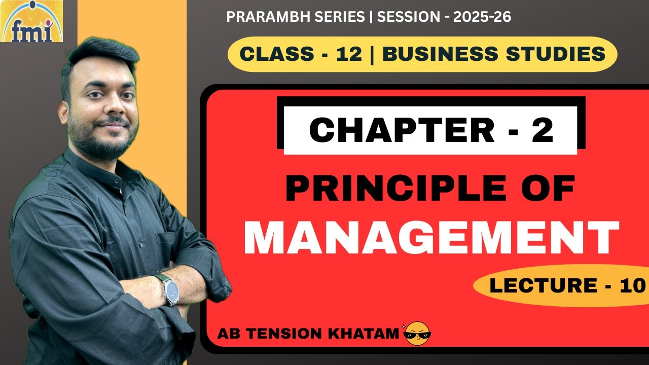 PRINCIPLES OF MANAGEMENT class 12 Business studies Lecture 10 | Chapter ...