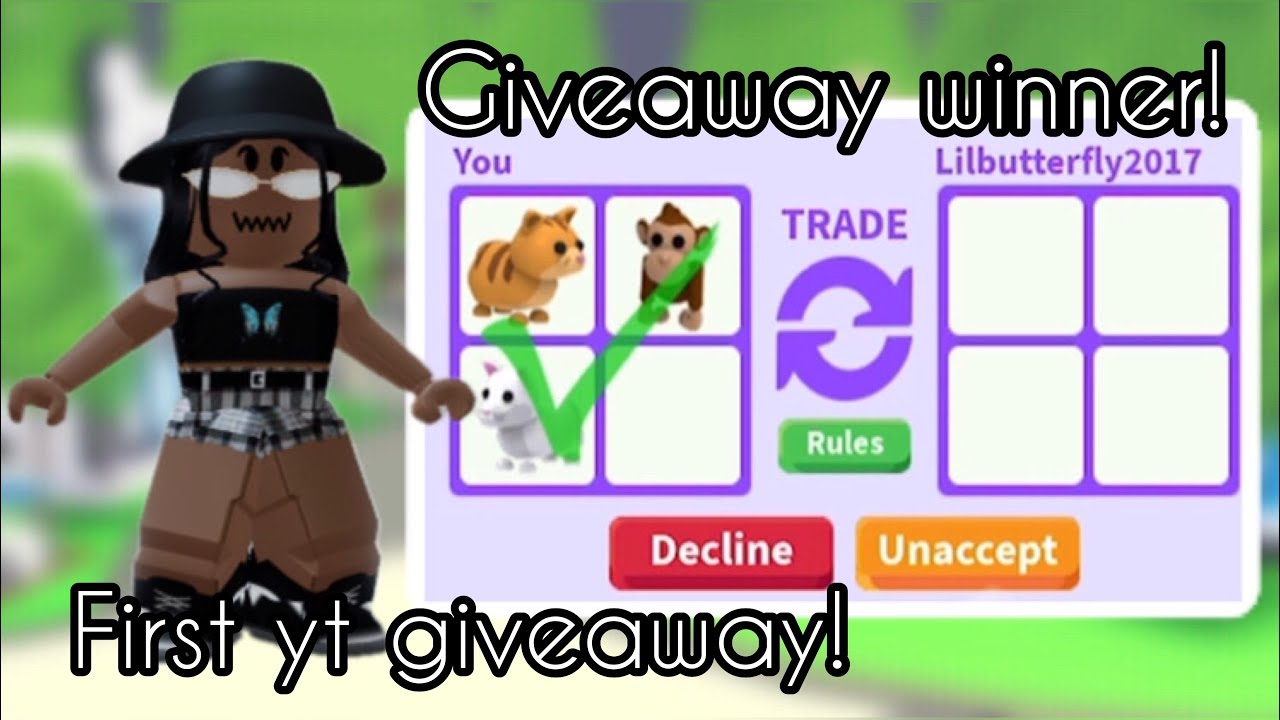 Giveaway winner!! | My first ever giveaway! | Roblox Adopt Me - YouTube