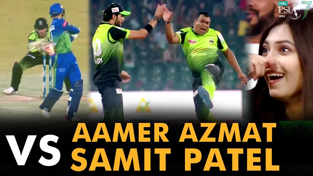 Aamer Azmat vs Samit Patel | Lahore Qalandars vs Multan Sultans | Match ...