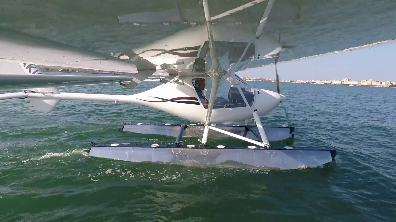 Storch airplane with installed 1200 FloatsCz amphibians - YouTube