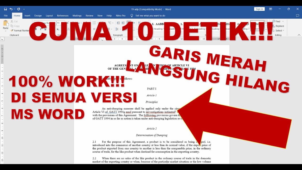 Cara Hilangkan Garis Merah di Microsoft Word - YouTube