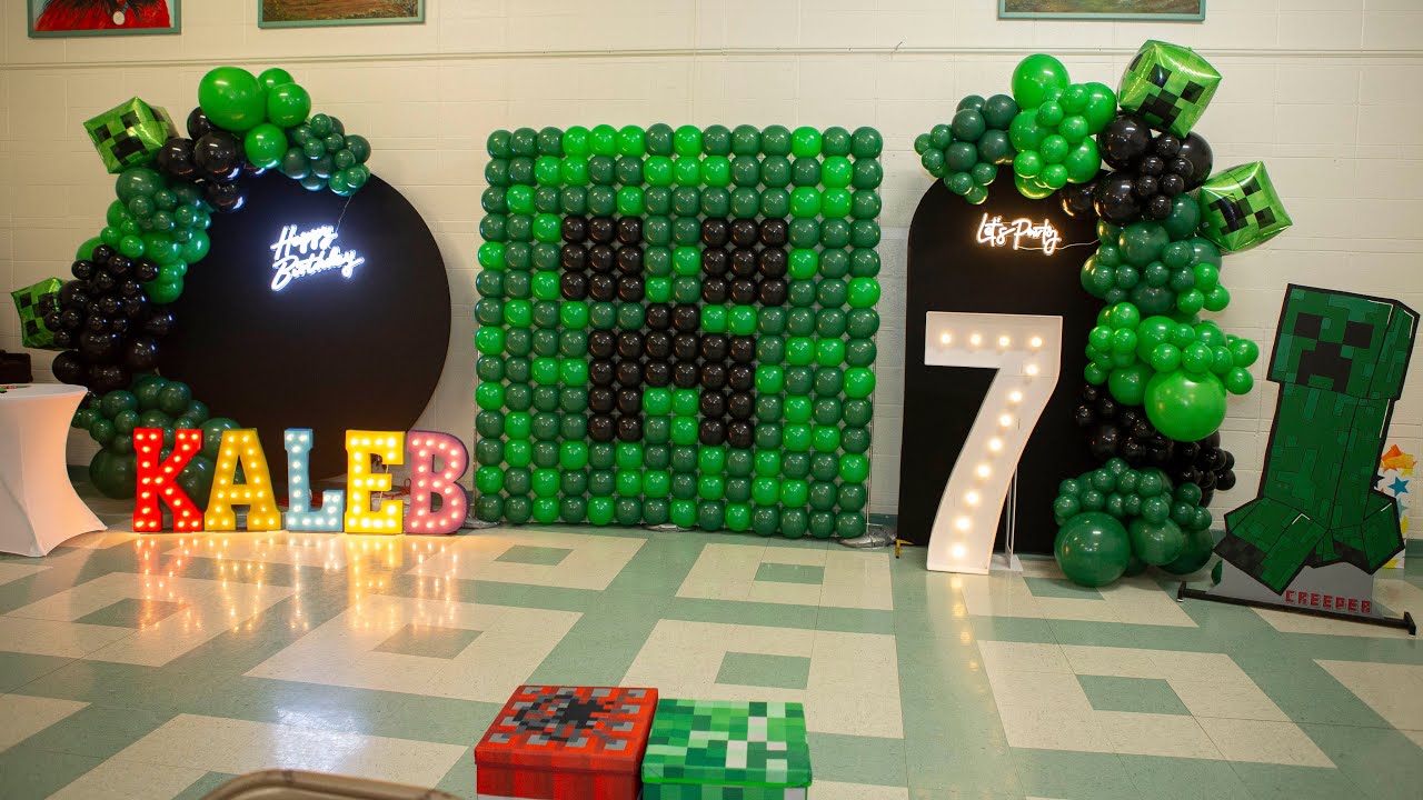 How to set up Minecraft CREEPER Birthday Theme - Timelapse | e252 - YouTube