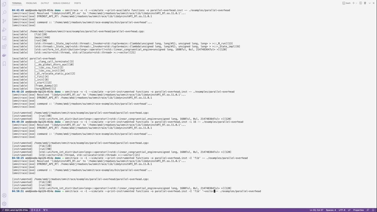 omnitrace: Instrumenting a binary (v1.0.0) - YouTube