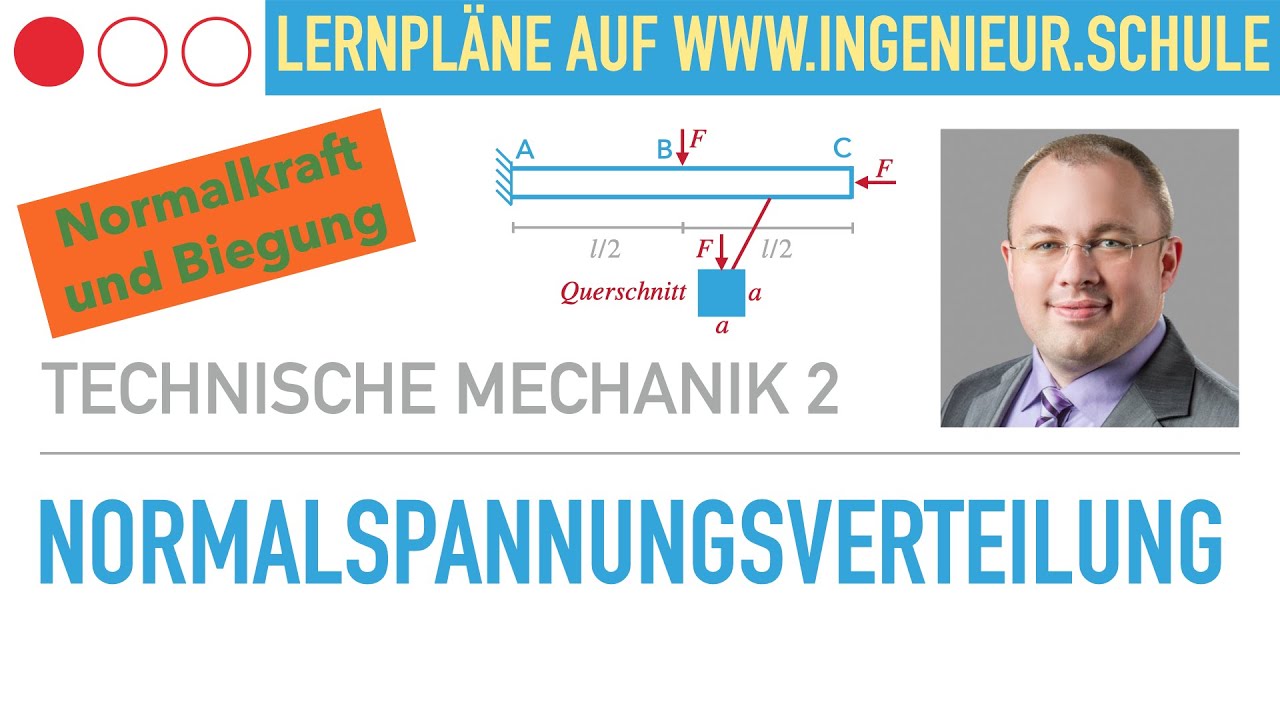 Normalspannungsverteilung, Normalspannung berechnen, Aufgabe ...