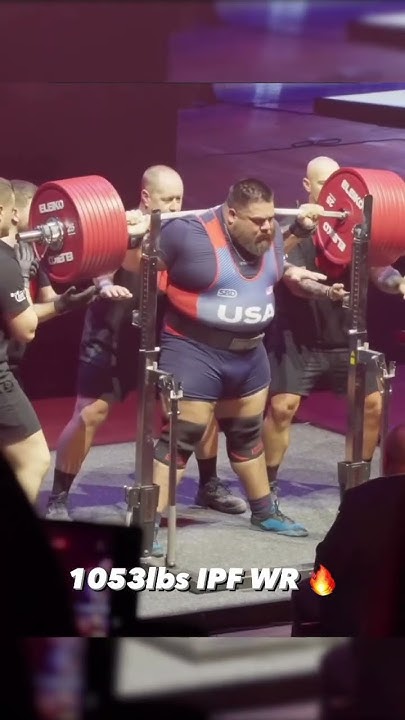 Jesus Olivares securing a new IPF WR at Sheffield 2024 squatting an enormous 1053.8lbs (478kg ...