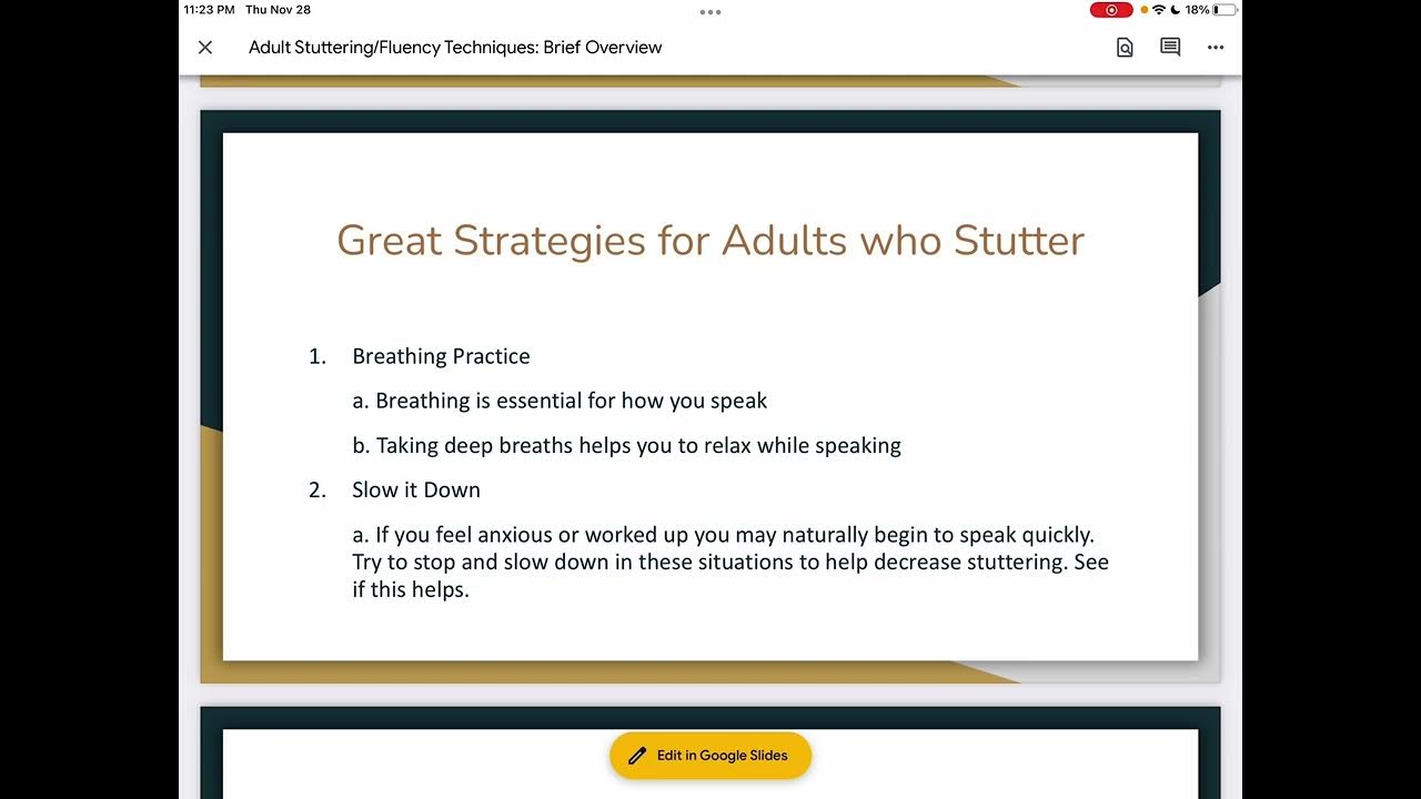 Adult Stuttering Strategies Brief Overview SLP Resources - YouTube