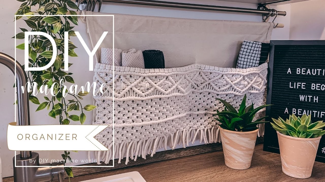 DIY EASY Macrame pocket ORGANIZER by DIY MACRAME WORLD - YouTube