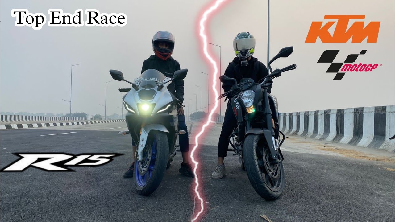 R15 v4m Vs Duke 200 bs4 top end race || long race - YouTube