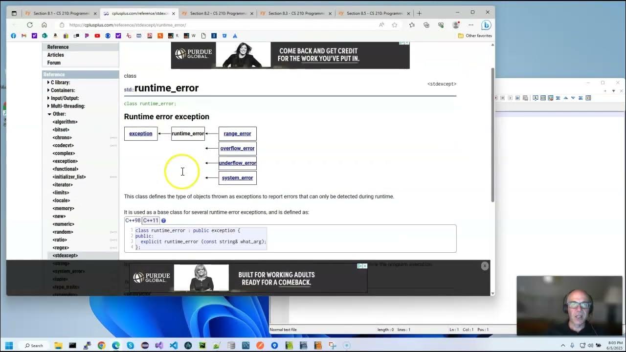 CS 210 zyBooks Ch 8 - Exceptions - YouTube