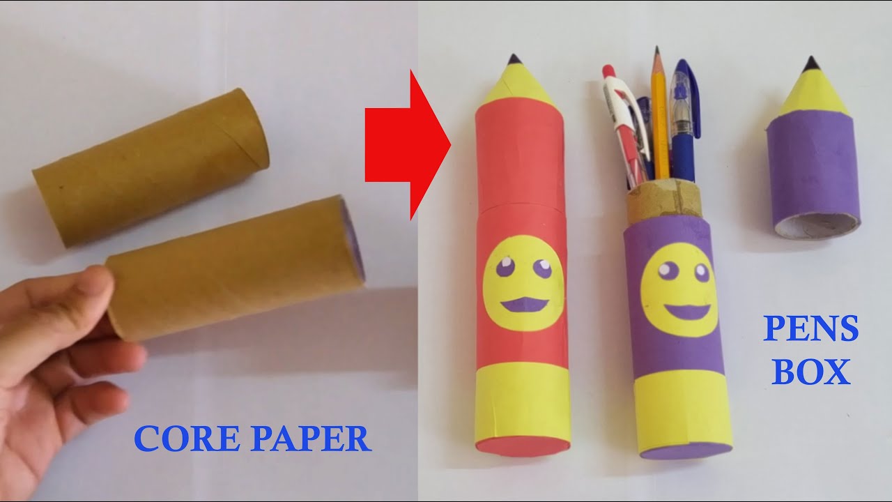How To Make Pens Box | Paper Craft | Jerry Studio - YouTube