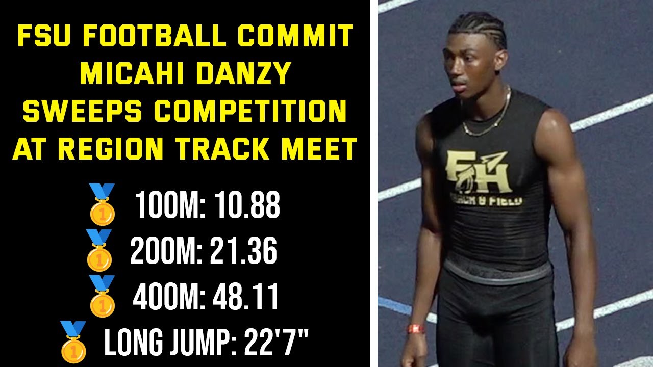 FSU Football Commit Micahi Danzy Sweeps Region Track Meet | Florida HS ...