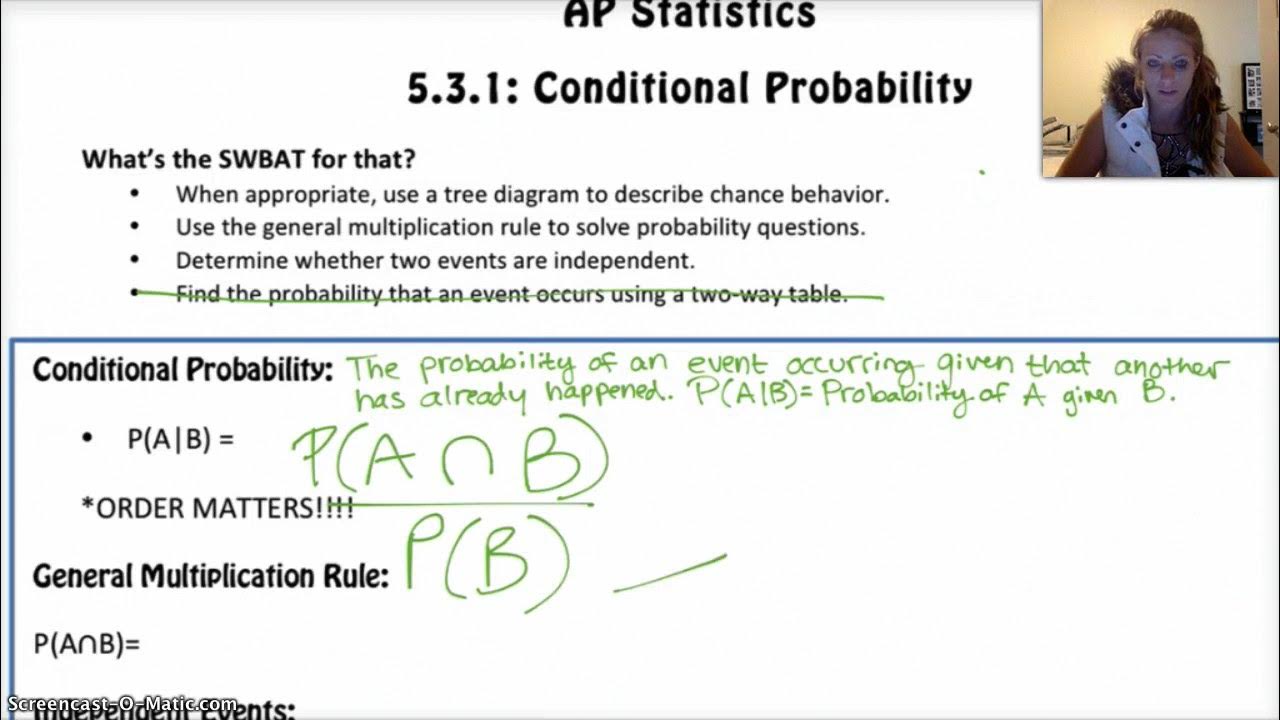 AP Statistics | 5.3.1 | Conditional Probability, Independent Events ...