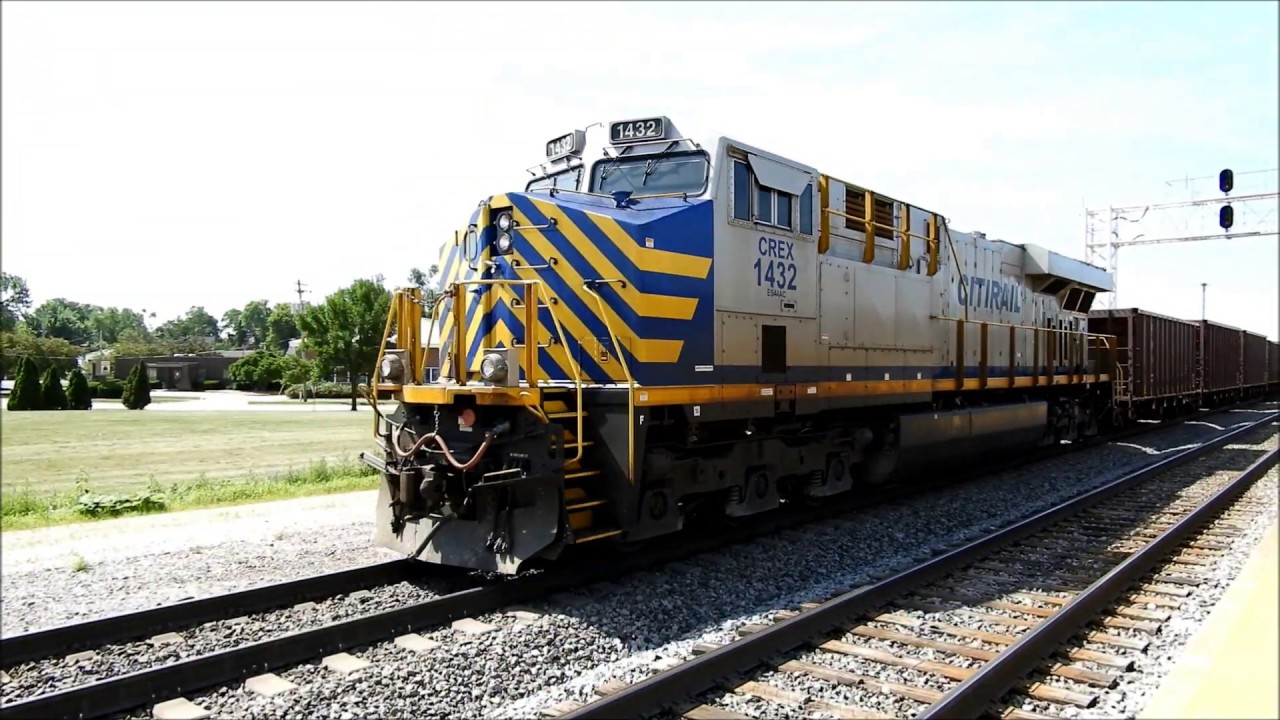 BNSF 8544 and BNSF 6426 lead a ballast train with CREX 1432 as the DPU in Galesburg IL - YouTube