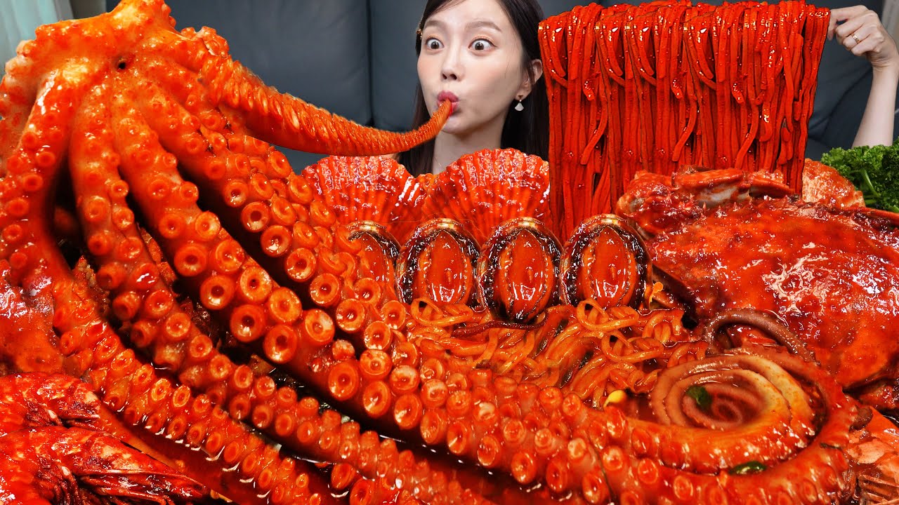 초대왕 낙지 🐙 해물 볶음짬뽕 ft. 오이김치 먹방 Octopus SEAFOOD Boil Stir-Fried Jjamppong ...