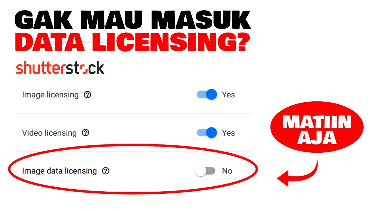 Matiin setingan data licensing di shutterstock - YouTube