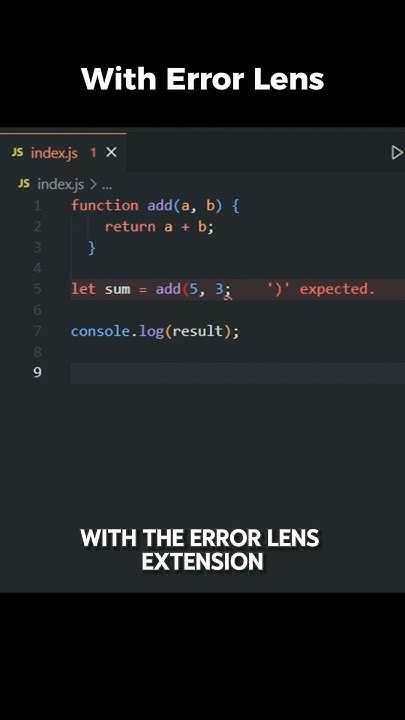 Error Lens in VS Code #vscode #coding #programming - YouTube
