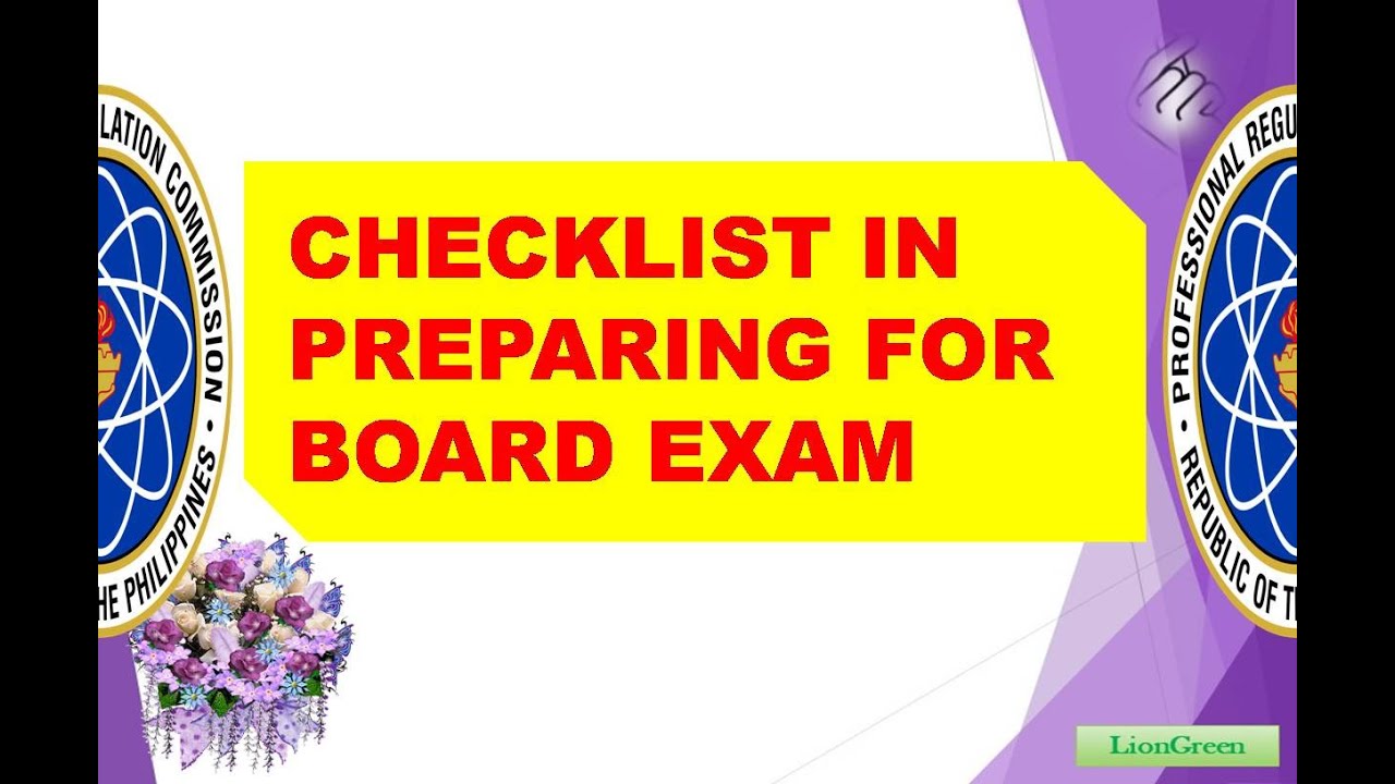 CHECKLIST IN PREPARING FOR BOARD EXAM - YouTube