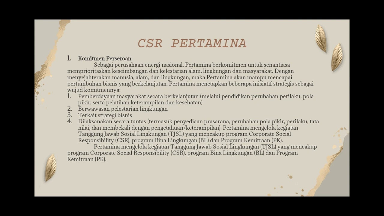 TUGAS CSR PERTAMINA FADILLA RESKI 22043039 PENGANTAR BISNIS - YouTube
