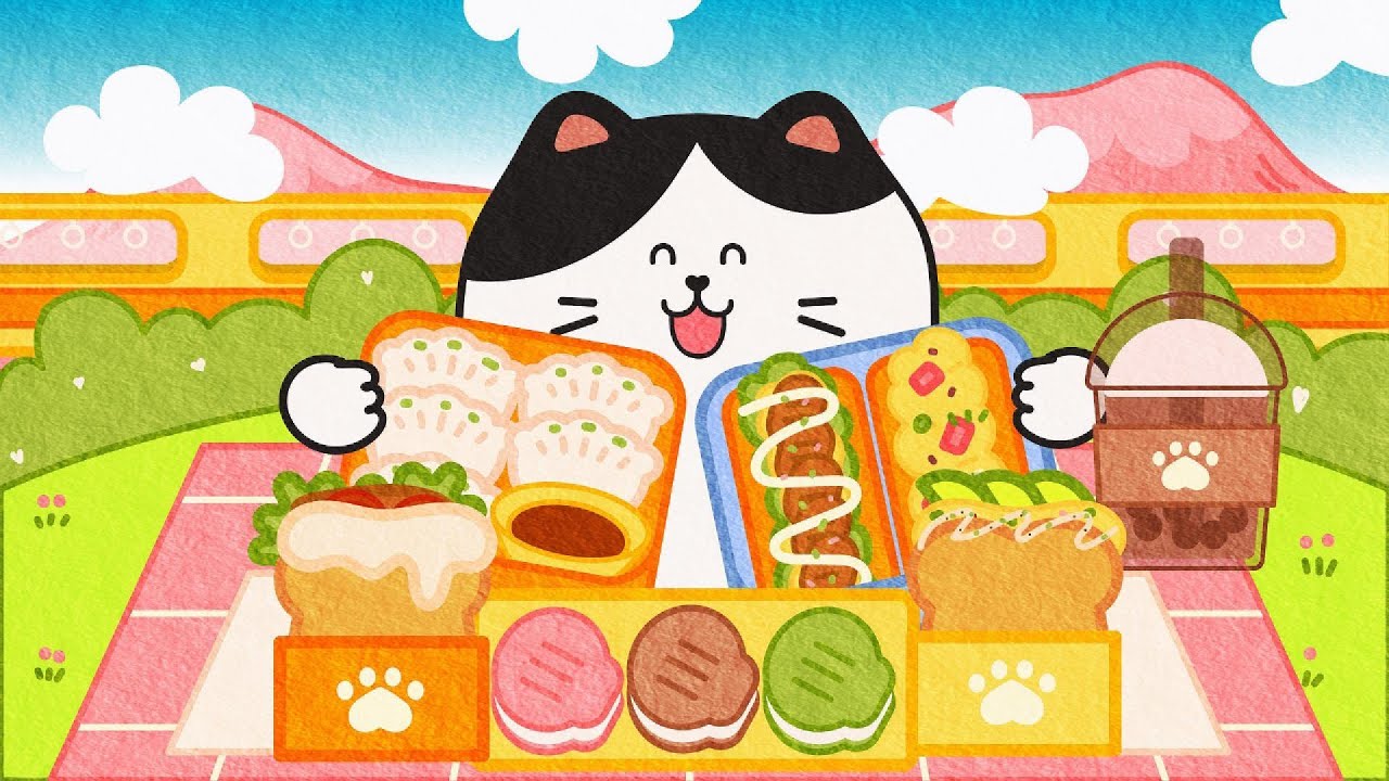 Picnic Day! Eating Cheese Toast, Hotdog, Dumpling, and Boba Outdoor ...