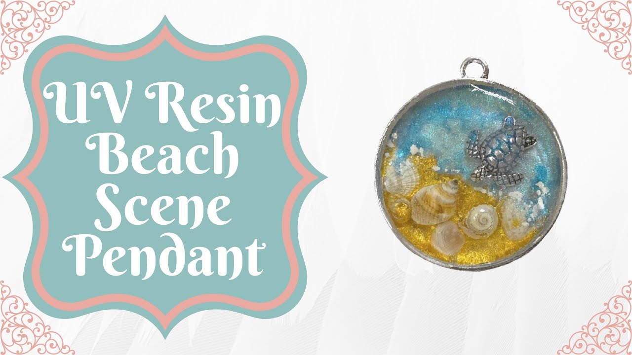 UV Resin Beach Scene Pendant - YouTube