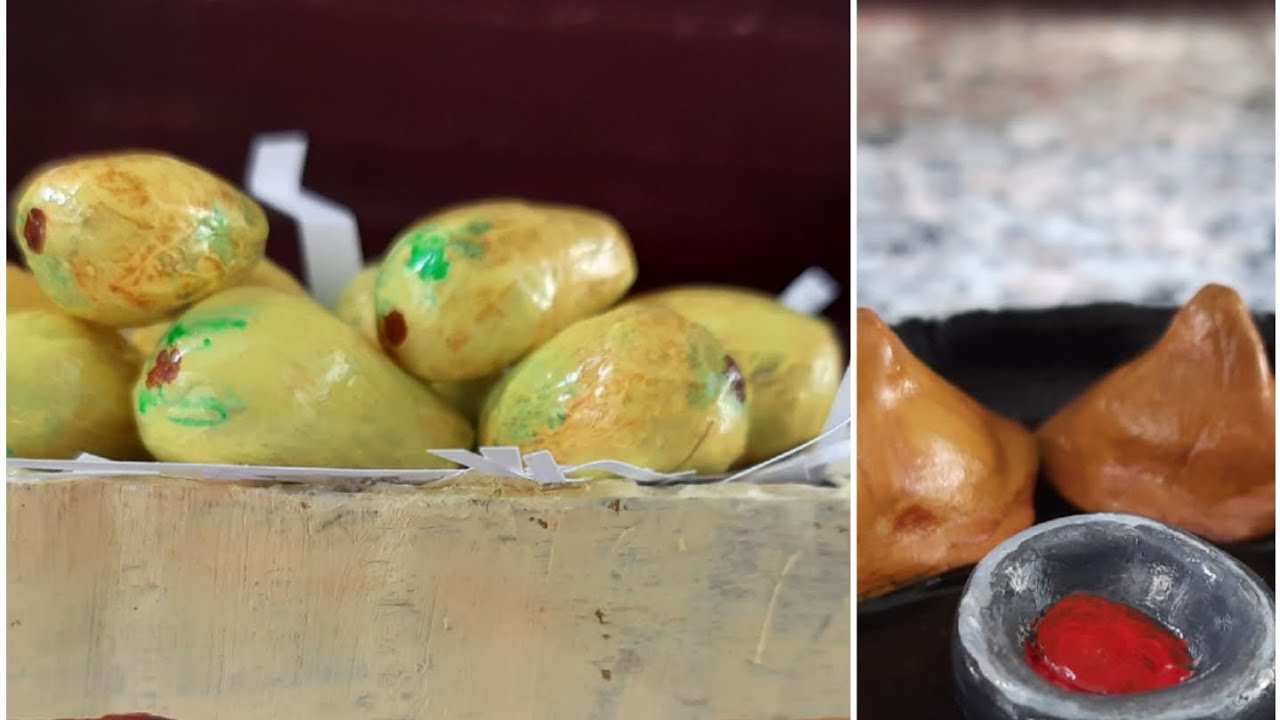Diy|simple diy|mango fridge magnet |samosa fridge magnet |kitchen decor ...