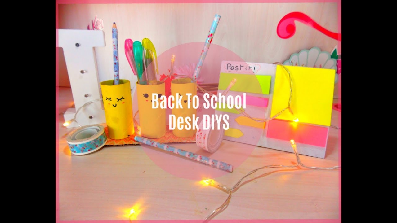 back to school desk DIYS - YouTube