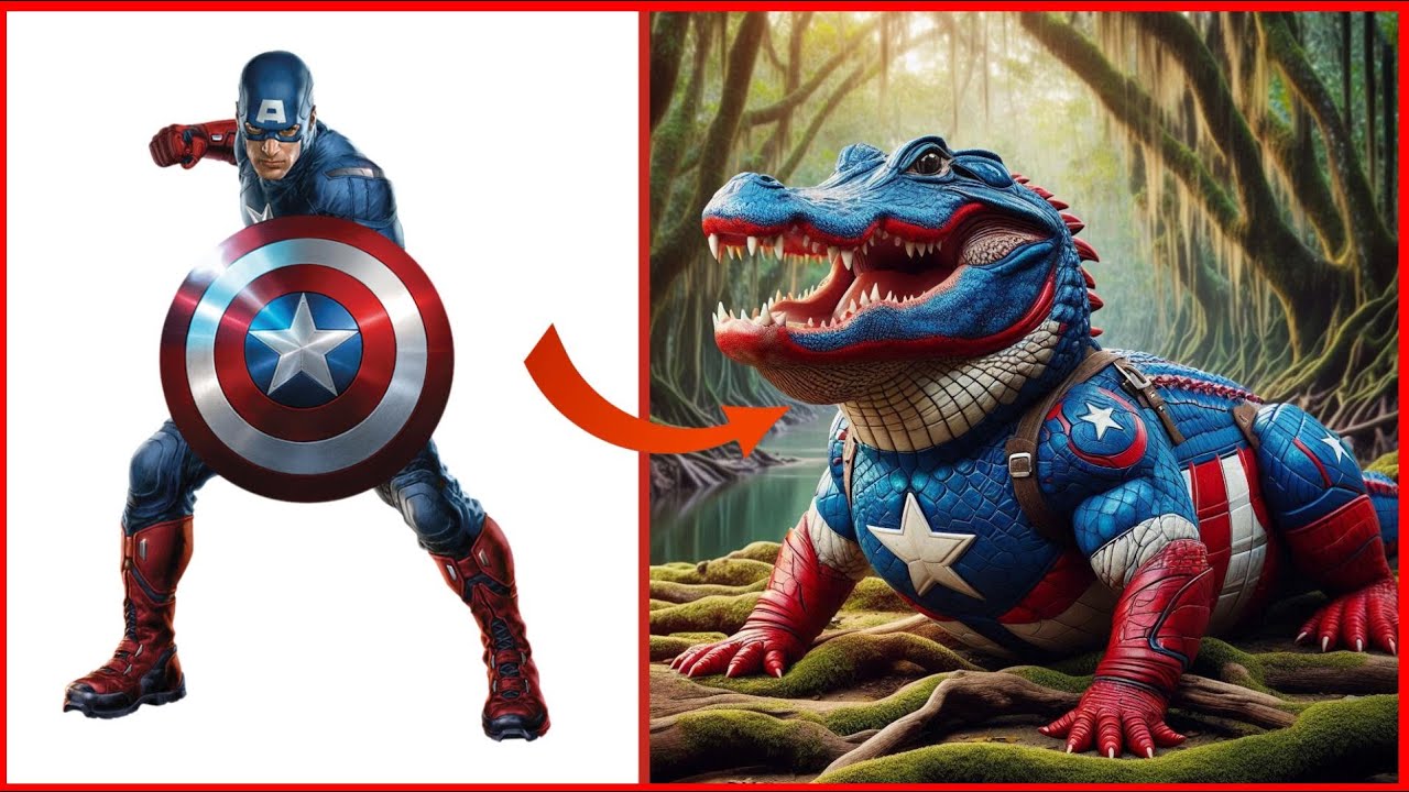 Amazing Superheroes but Crocodile 💥 Character Marvel - Dc - YouTube