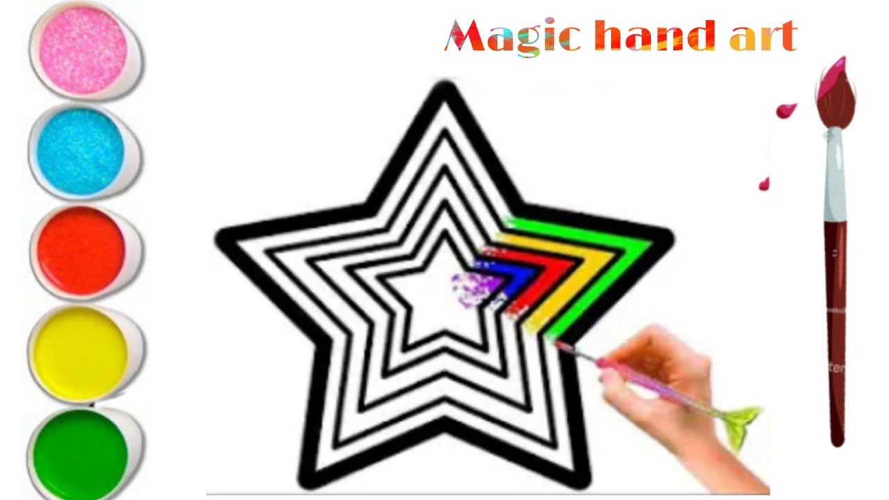 Drawing a cute star 🌟 | drawing and painting for kids, toddlers, let's ...